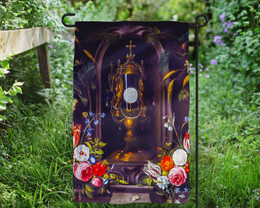 Eucharist and Flowers Outdoor Garden Flag - Catholic to the Max ...