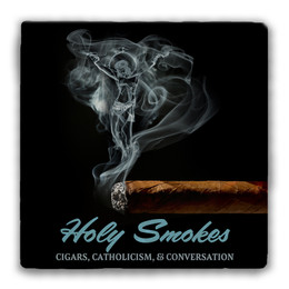 Holy Smokes Logo Tumbled Stone Coaster - Catholic to the Max - Online ...