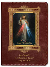 Personalized Catholic Bible with Divine Mercy Cover - Burgundy RSVCE ...