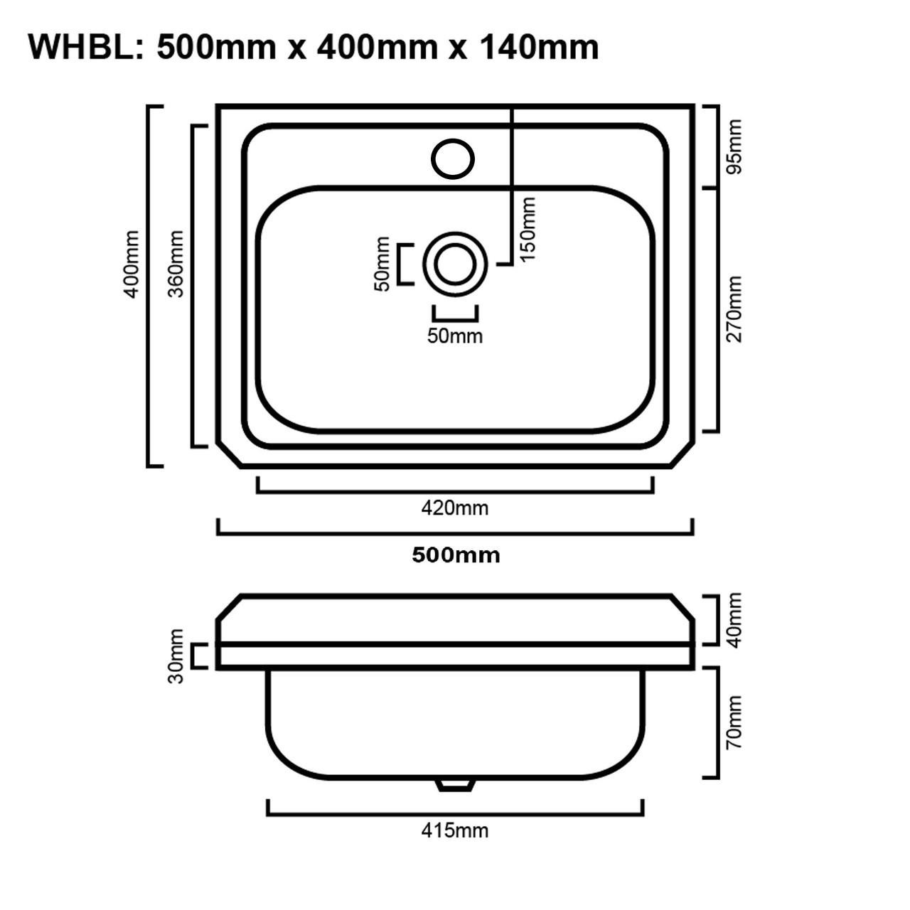 Large Wall Hung Stainless Steel Hand Basin