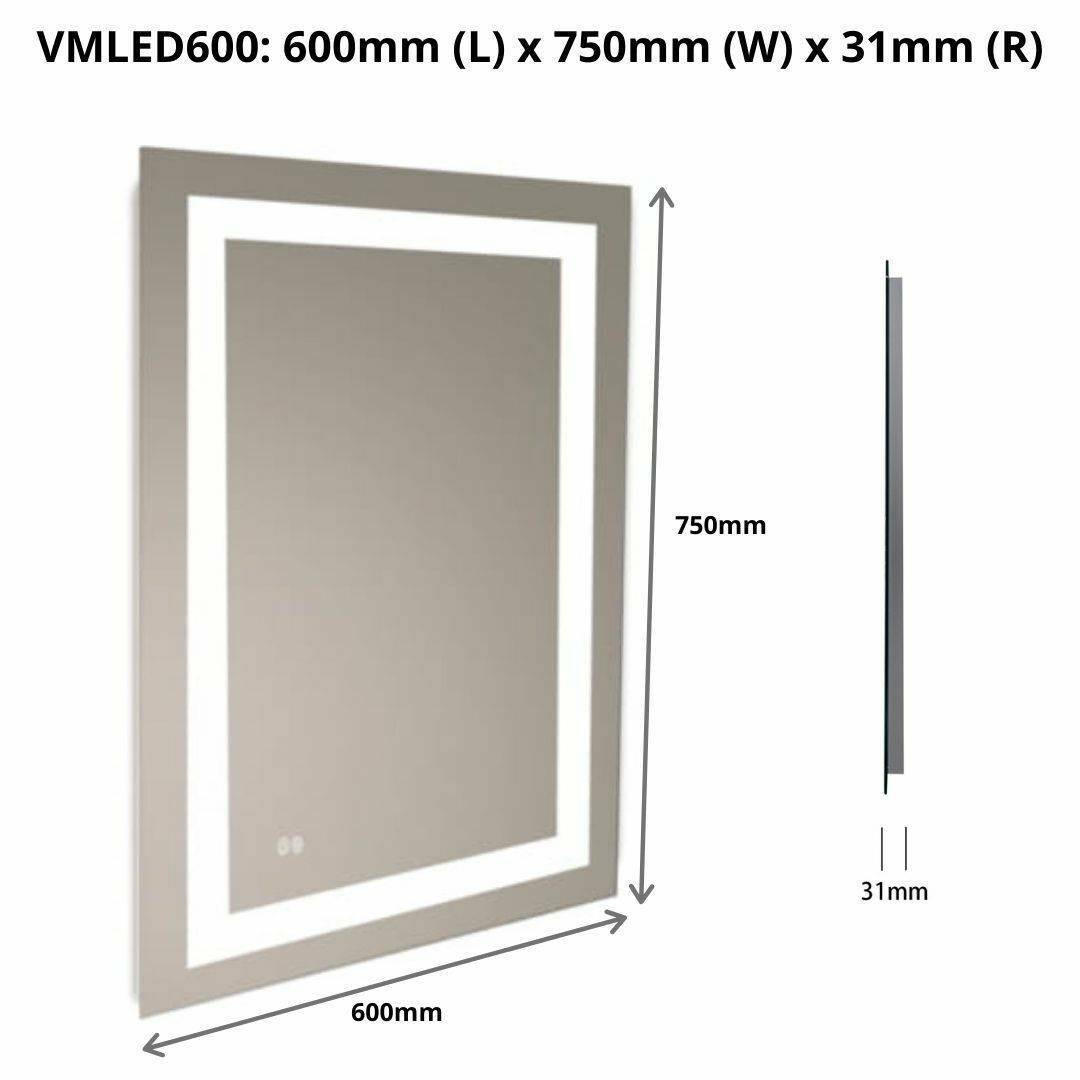 Buy LED Mirror Rectangular 600mm