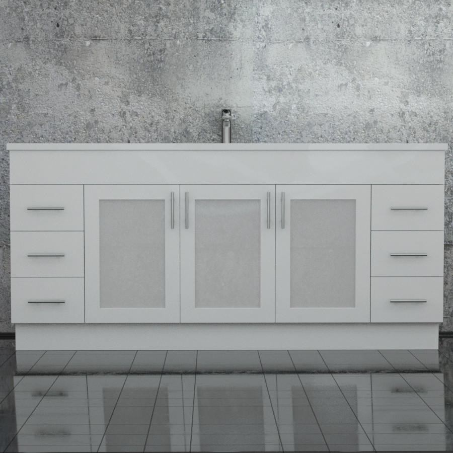 Buy Cube - 1800mm Vanity Single Round Basin Polymarble Top