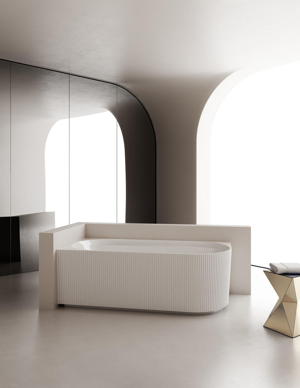 Buy Miami Fluted - Corner Freestanding Bath 1500mm (Left or Right Hand)