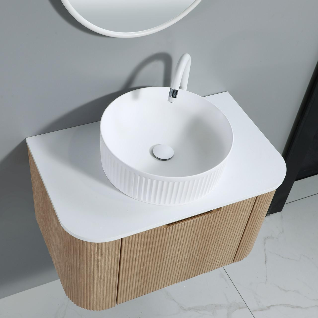 Buy Roma - Fluted Vanity (Package) Wall Hung 750mm + Vanity Top