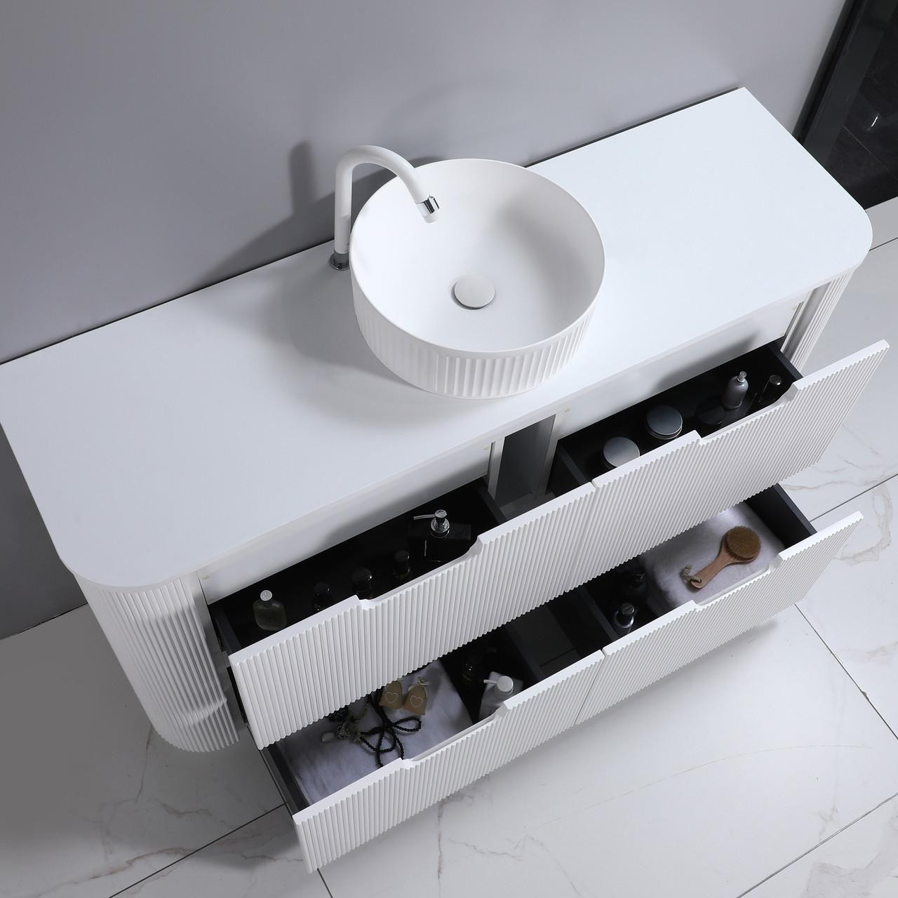 Buy Roma - Fluted Floor Mount Vanity with Single Bowl Top Options ...