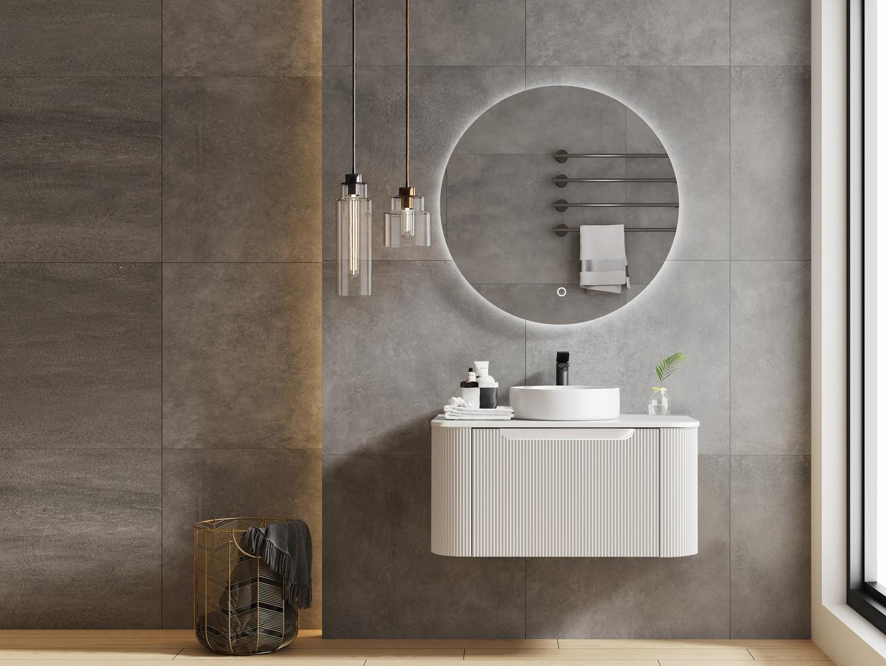 Buy Roma - Fluted Vanity (Package) Wall Hung 750mm + Vanity Top
