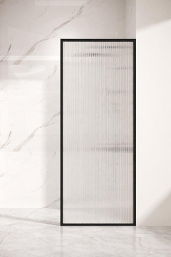 Buy Verve - Black 1000 Framed Shower Screen with Fluted toughened 10mm ...