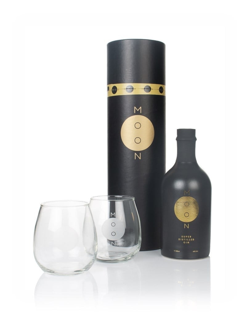 Moon Super Distilled Gin Gift Pack with 2x Glasses 50cl | Master Of Malt