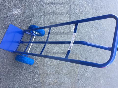 250KG BLUE HAND TROLLEY - 10\" FLAT FREE WHEELS - Nubco