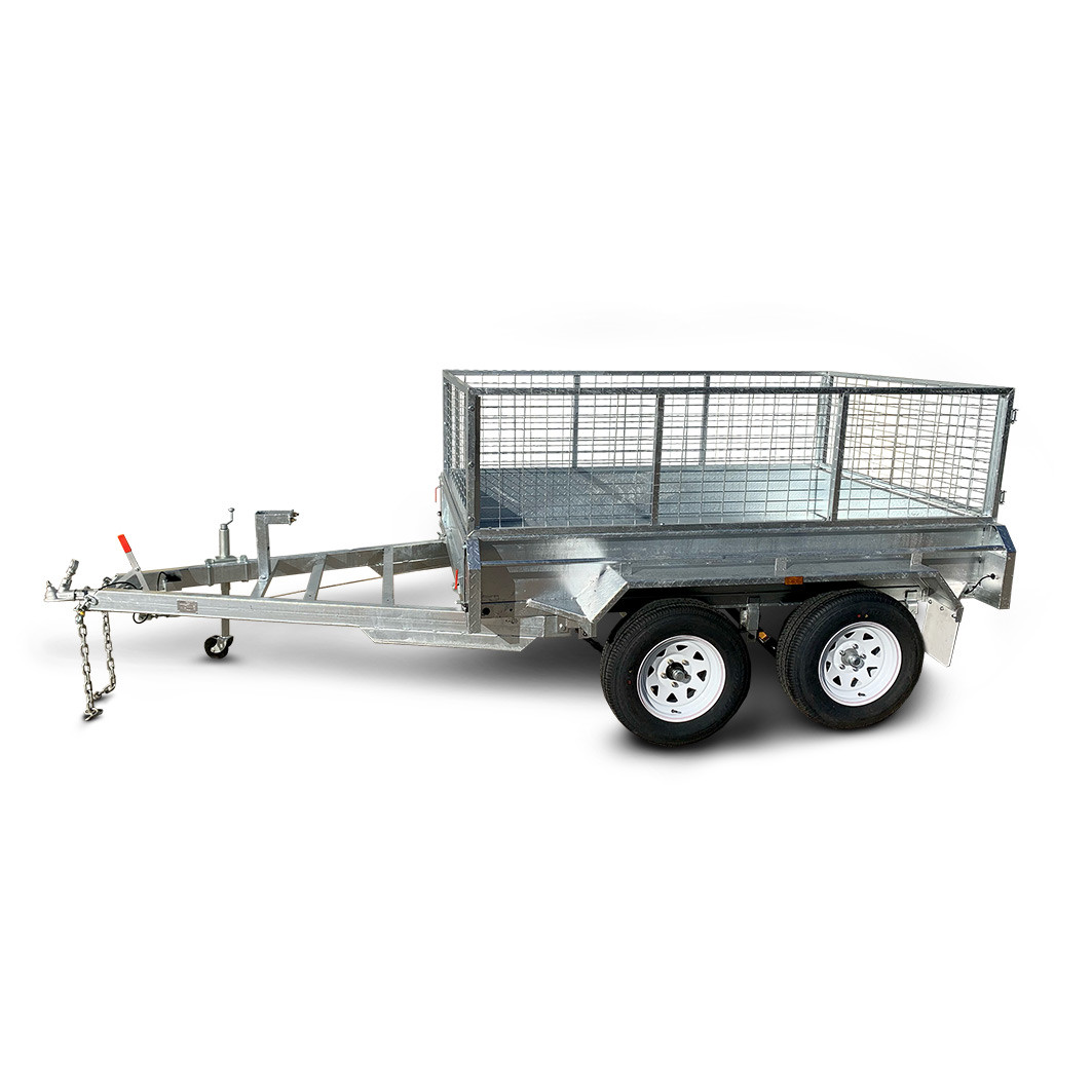 8X5 TANDEM ALL CHEQ GALV TRAILER W/ CAGE MECH BRAKES - Nubco