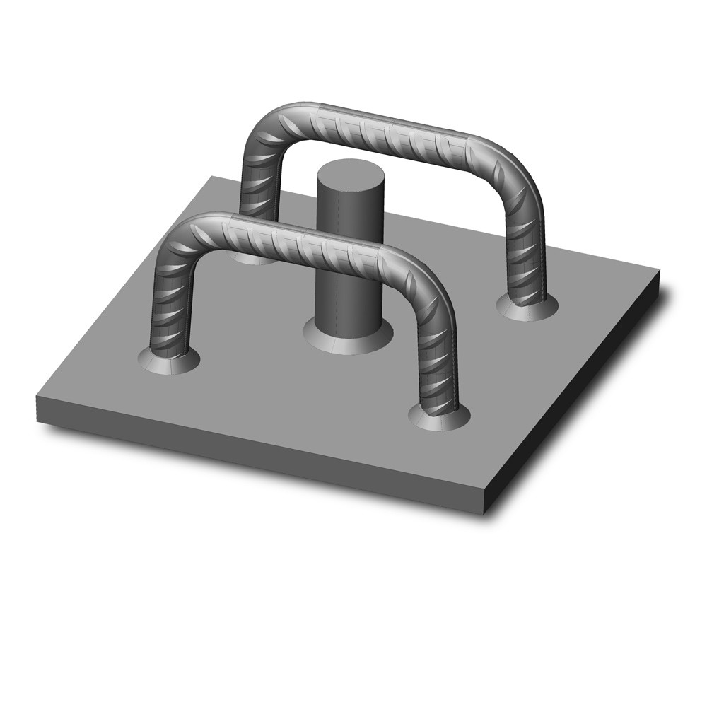 200X200X12MM GALVANISED CAST-IN PLATE WITH FERRULE - Nubco