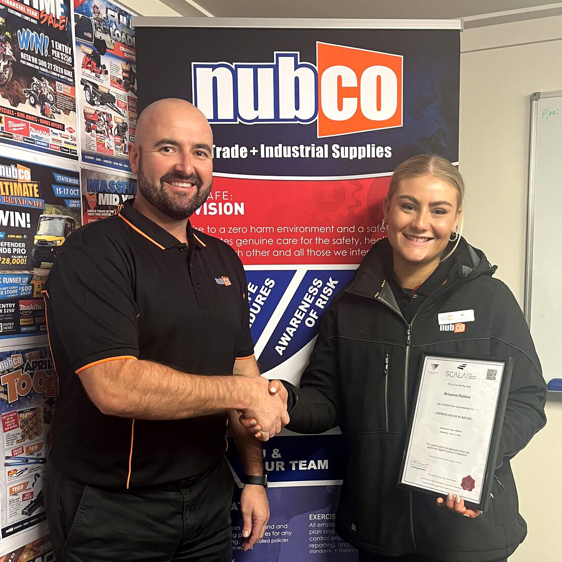 Brianna completed Certificate III in Retail! - Nubco