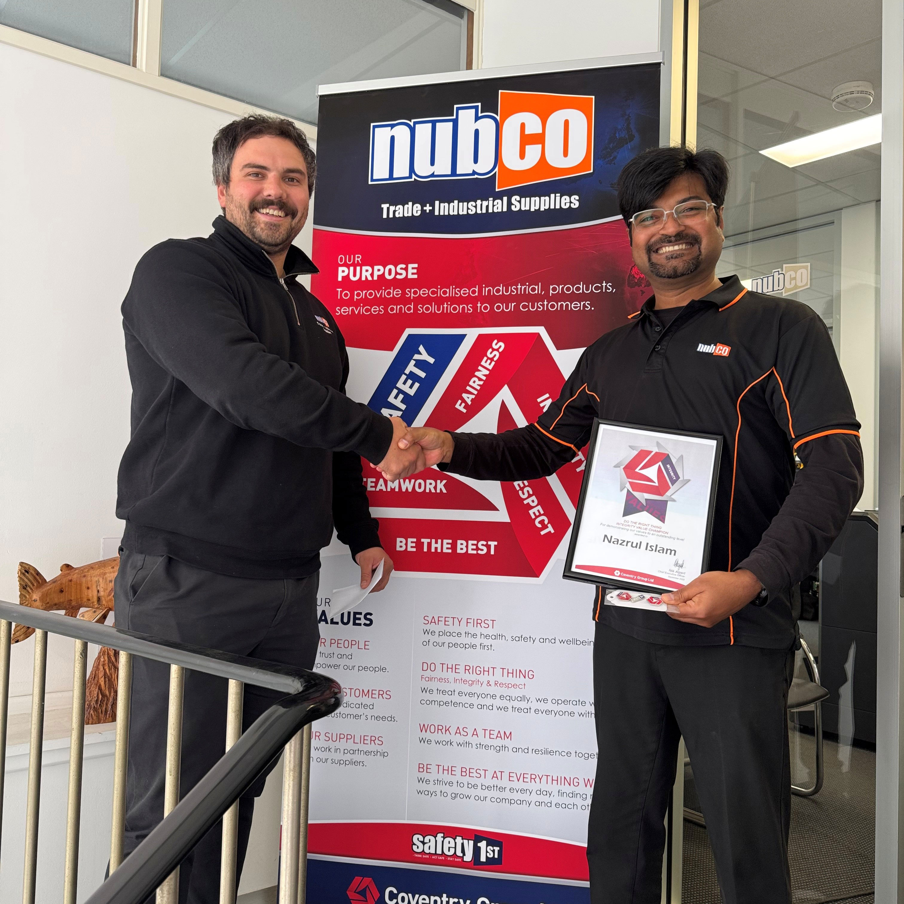 Integrity Value Champion Award - Nubco