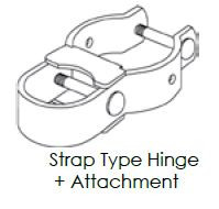 100X32MM GALV STRAP TYPE HINGE WITH ATTACHMENTS - Nubco