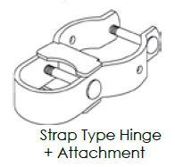 100X40MM GALV STRAP TYPE HINGE WITH ATTACHMENTS - Nubco