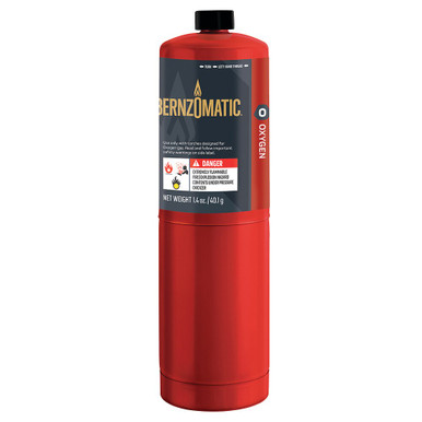 40G RED OXYGEN DISPOSABLE GAS CYLINDER - Nubco