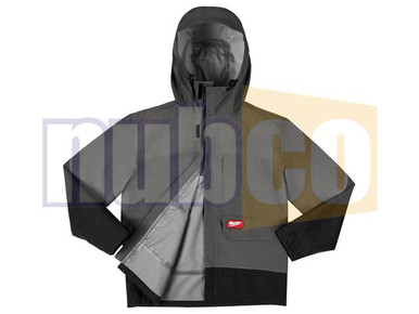 LARGE GREY WORKWEAR HYDROBREAK RAINSHELL JACKET - Nubco