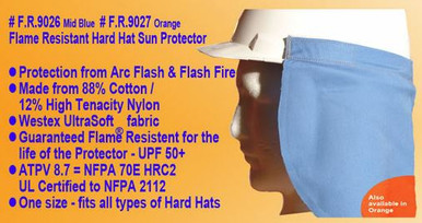 ORANGE FLAME RESISTANT HARD HAT SUN PROTECTOR - Nubco