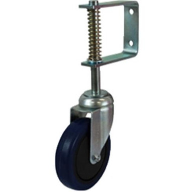 125MM RUBBER WHEEL 20KG CAP SPRING LOADED GATE WHEEL - Nubco
