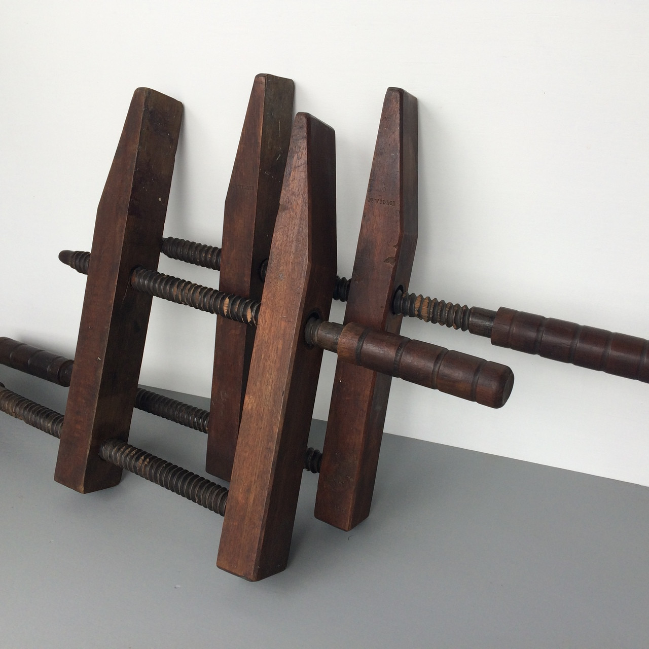 * SOLD * Large wooden clamps - Original Victorian/ Edwardian - Glasgow ...