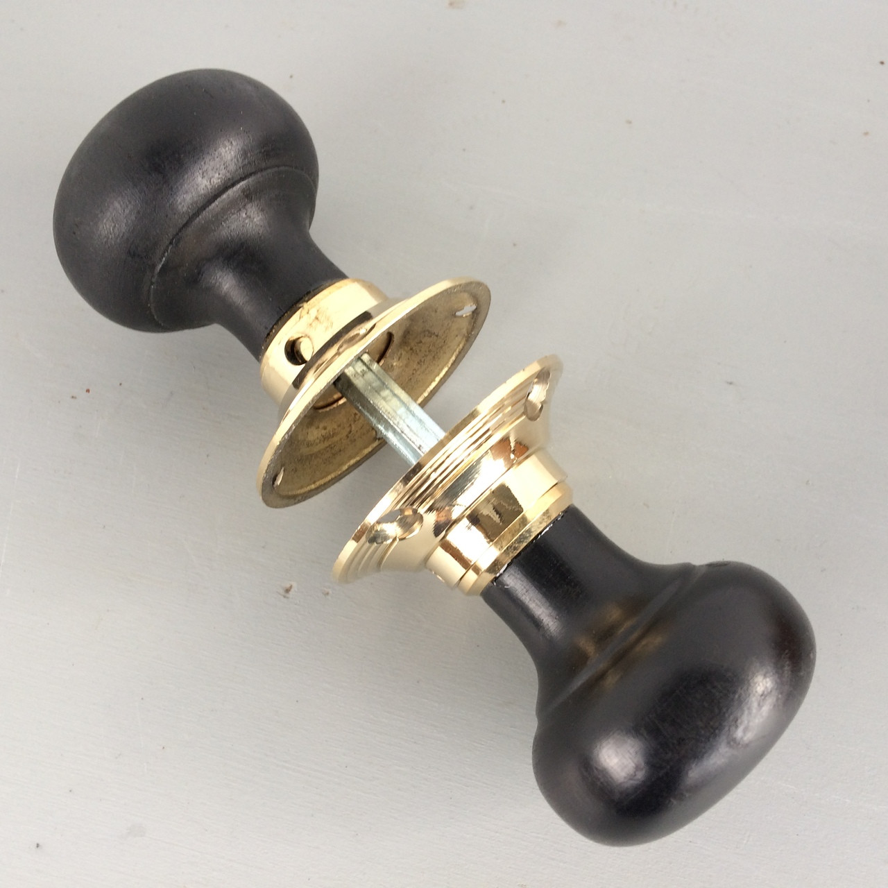 **BACK IN STOCK ** A pair of ebonised & brass Victorian style ...
