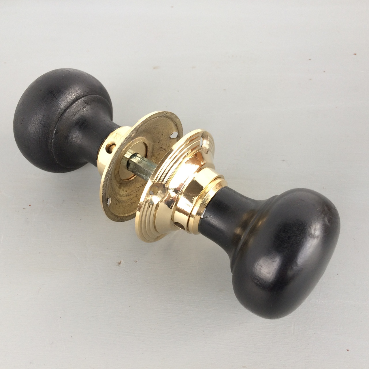 **BACK IN STOCK ** A pair of ebonised & brass Victorian style ...