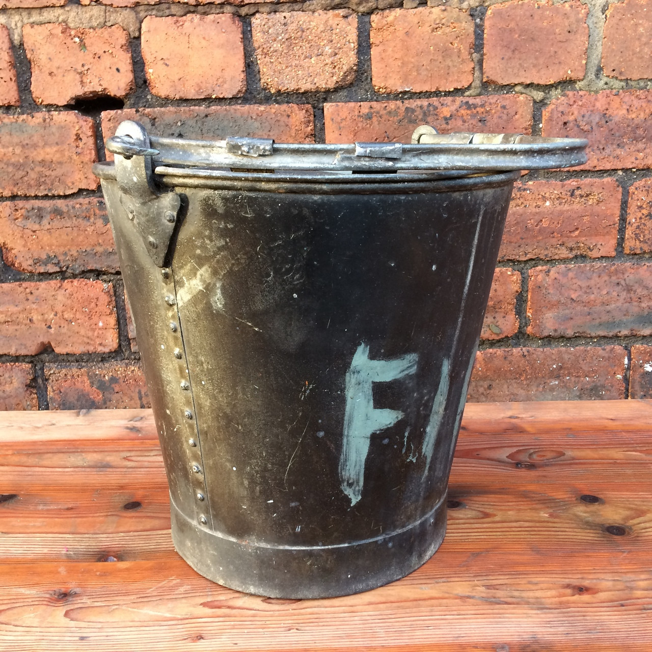 * SOLD * Vintage ( early) custom made Fire Bucket. - Glasgow Salvage