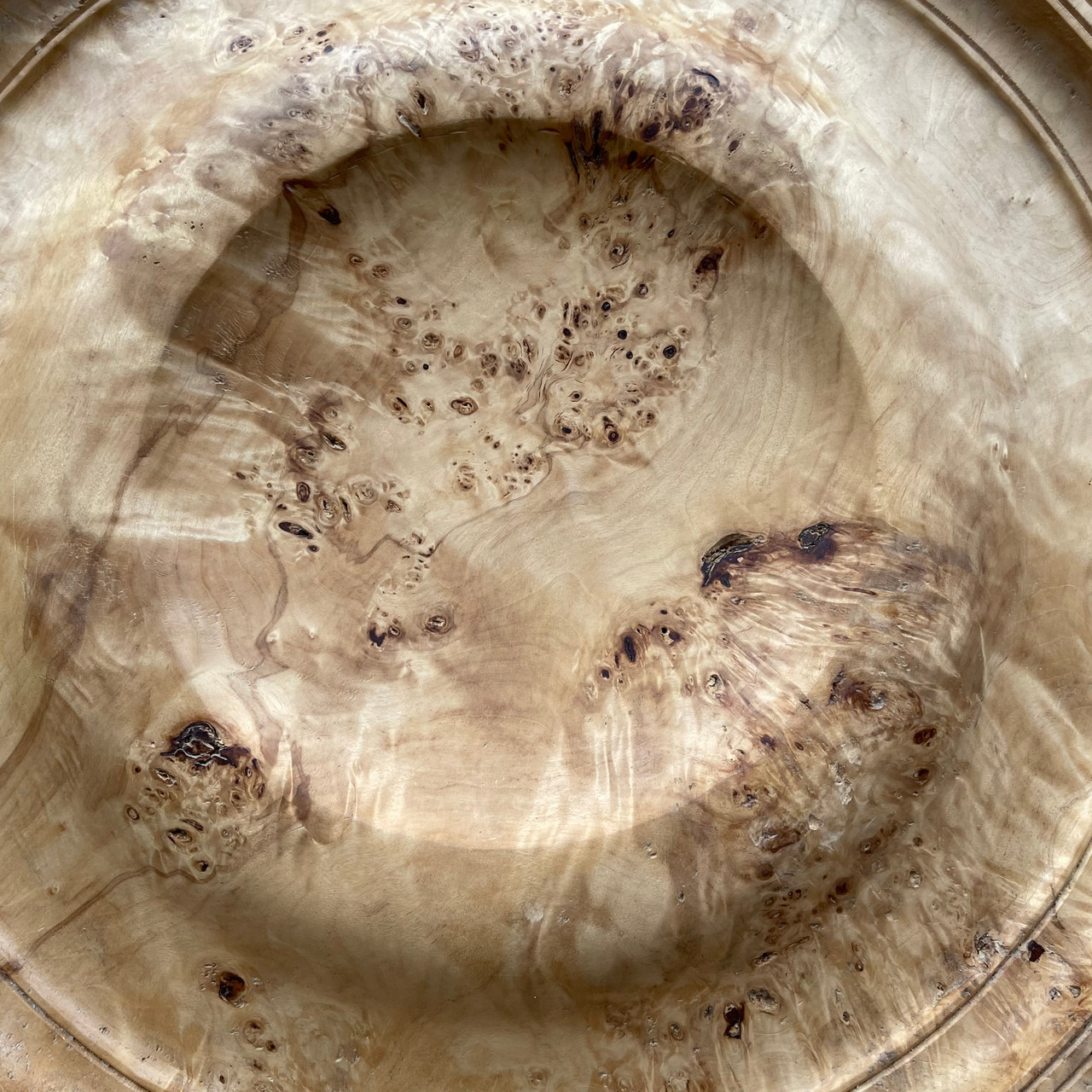 ** SOLD OUT ** Poplar Burr very large turned wood charger - Glasgow Salvage