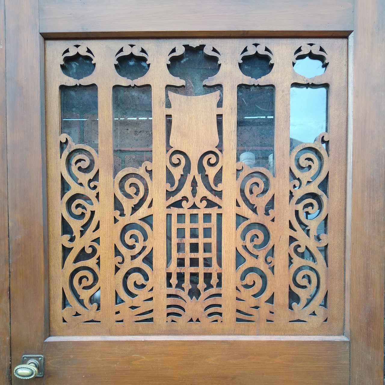 Highly decorative Oak original Victorian/Edwardian double doors with ...
