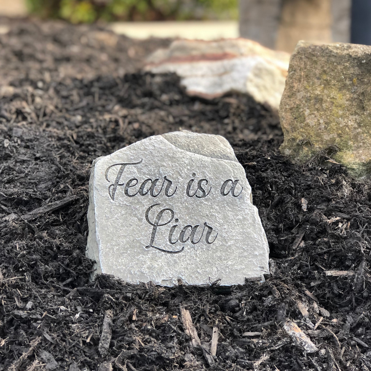 Garden Stone "Fear is a Liar" - Athena Garden