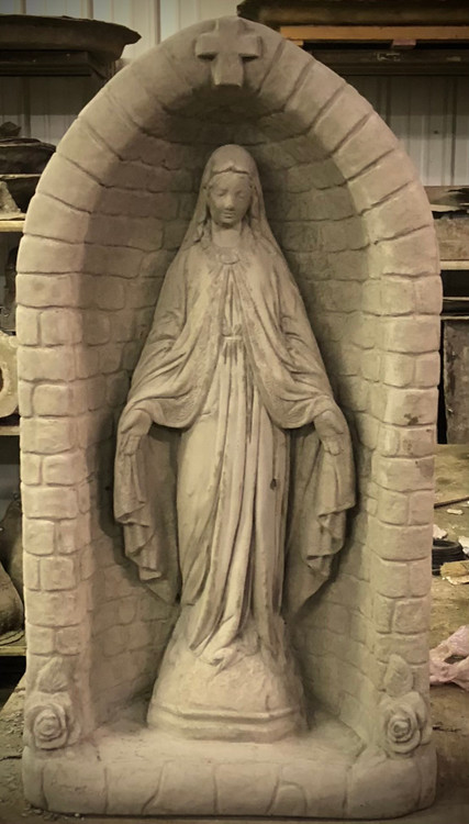 Classic Concrete Madonna Grotto - Athena Garden