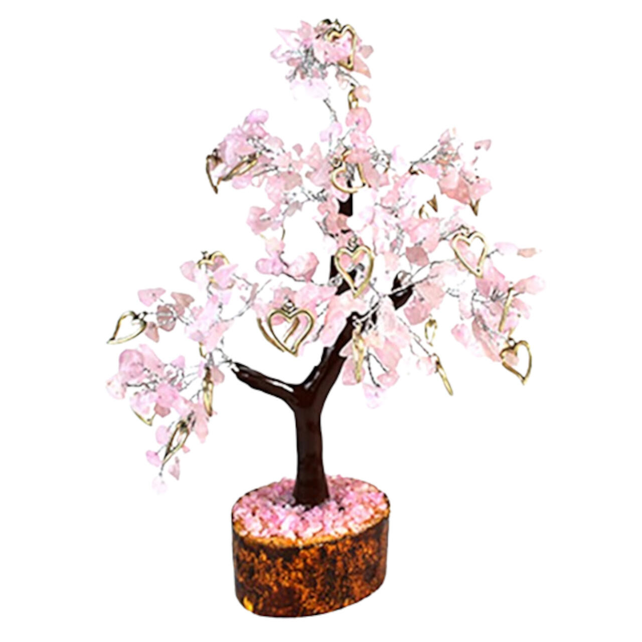 Rose Quartz W Hearts Gemstone Tree (300 Beads) - The Ancient Sage