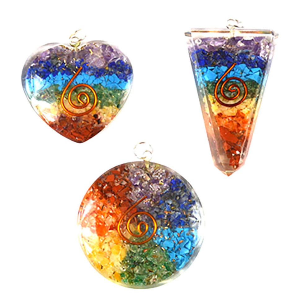 Chakra Orgone (Point,Heart,Round) (Set Of 3) - The Ancient Sage
