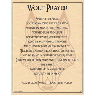 Wolf Prayer Poster - The Ancient Sage Spiritual Supply Store