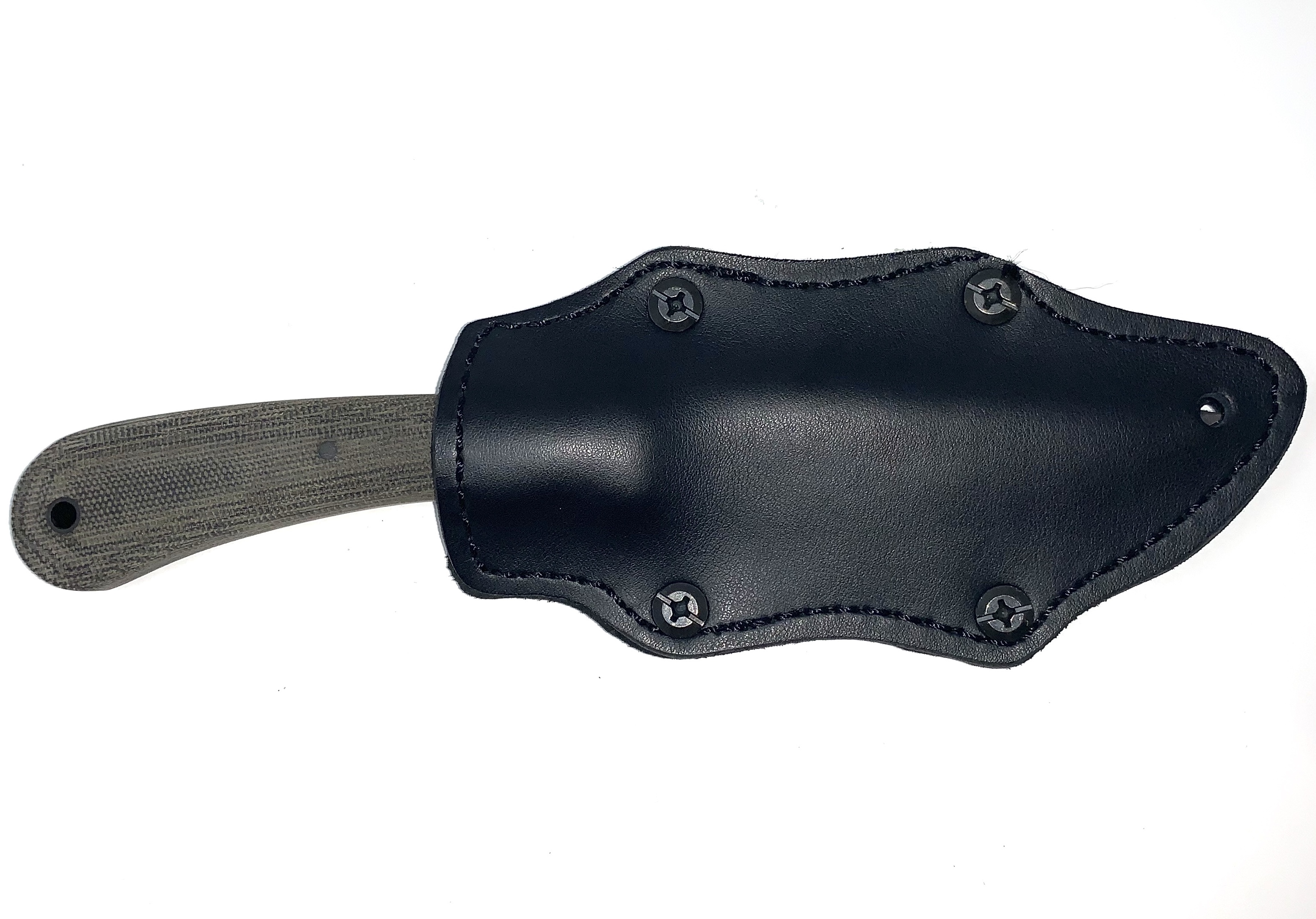 Winkler Knives WK II Operator with Black Micarta Handle & Black Leather ...