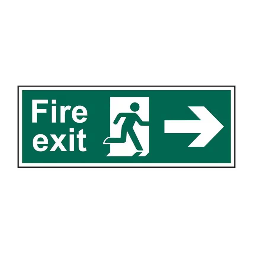 Double Sided Fire Exit Safety Sign, Arrow Right - Toolsure®