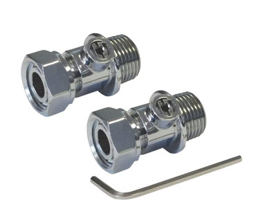 Isolating Heated Towel Rail Radiator Tails 15mm Compression Valve X 1/2 ...