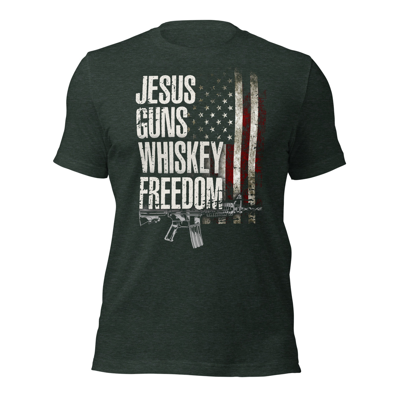 Jesus, Guns, Whiskey, Freedom Shirt (Front Print) - TacX Pro Gear