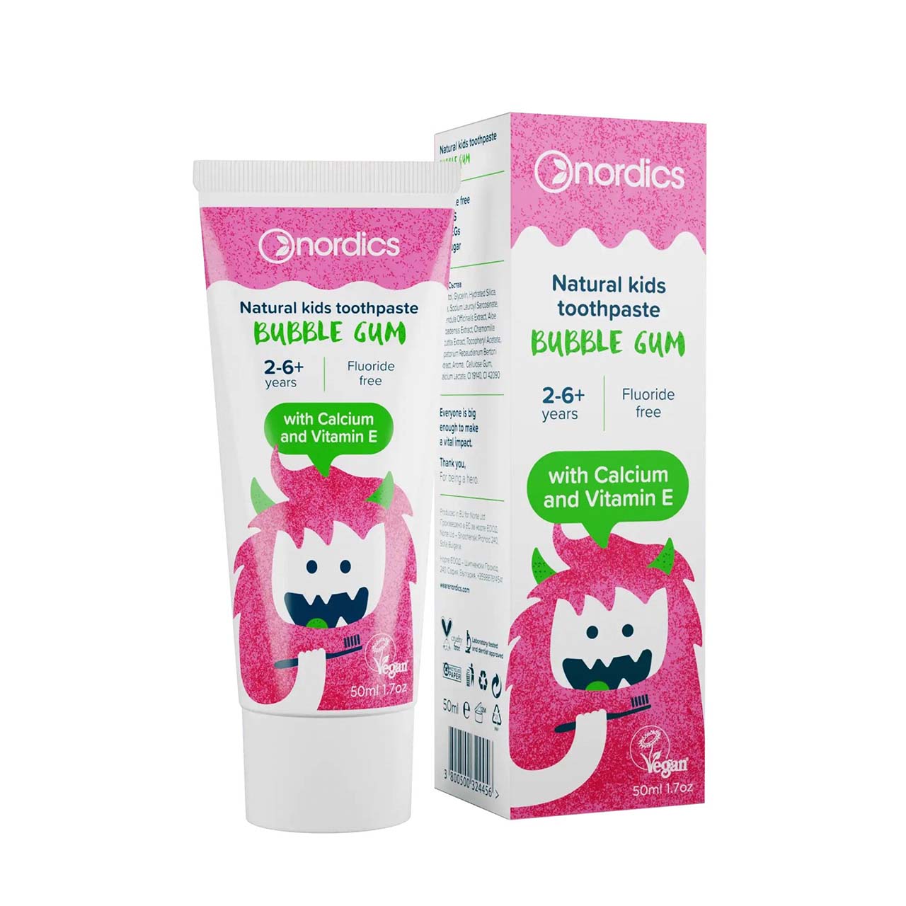 Kids Natural Toothpaste Bubble Gum 50ml - NATURELOVA