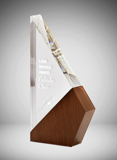 1280E:Crystal/Timber Triangle-Red/Brown Timber - Trophy Innovations