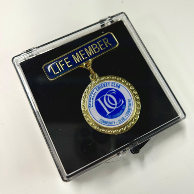 Blue Life Member Badge in display box - Trophy Innovations