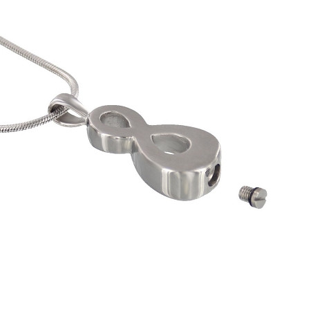 Infinity Cremation Jewelry Pendant for Ashes Stainless Steel