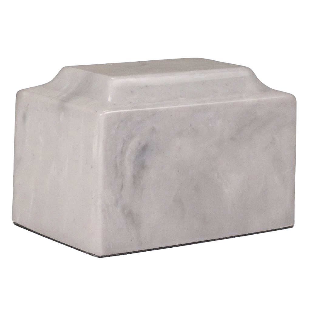 Carrera Cultured Marble Cremation Urn for Ashes by MacKenzie Vault