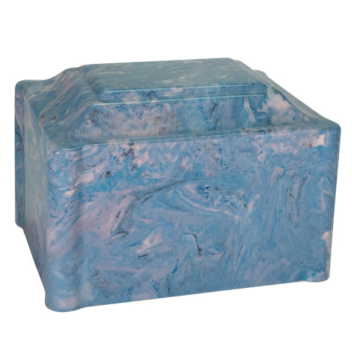 Claremont Crystal Blue Cultured Marble Cremation Urn