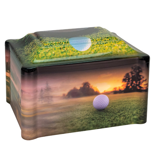 Golf Panoramic Cultured Marble Cremation Urn