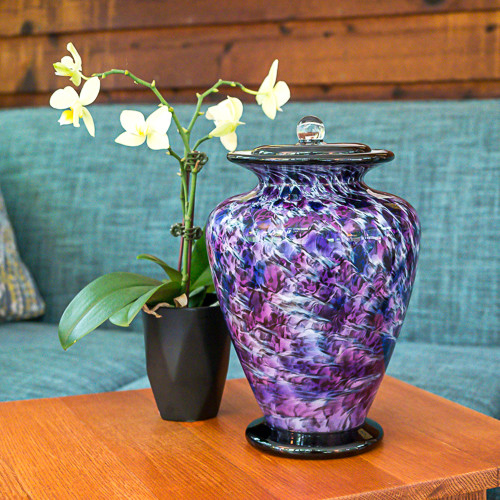 Cadence Hand Blown Glass Cremation Urn | Glass Urns