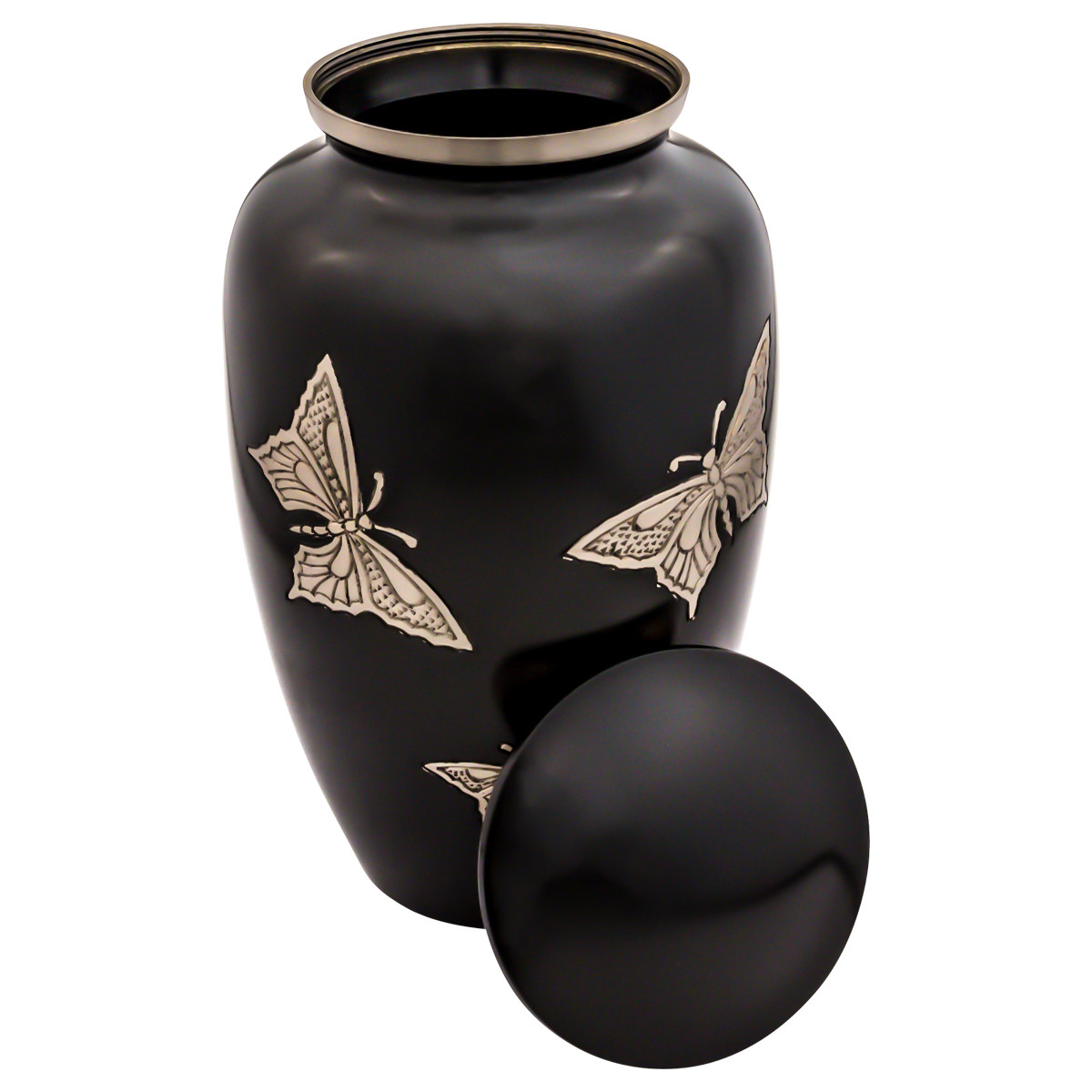 Classic Engraved Butterfly Urn for Ashes | Brass Cremation Urns