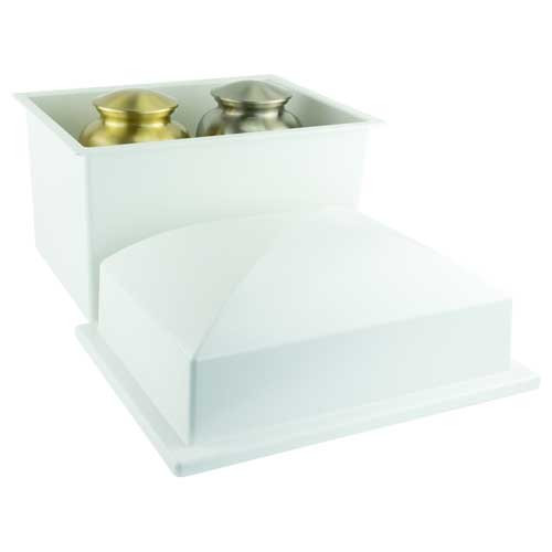 Crowne Double Urn Vault in White