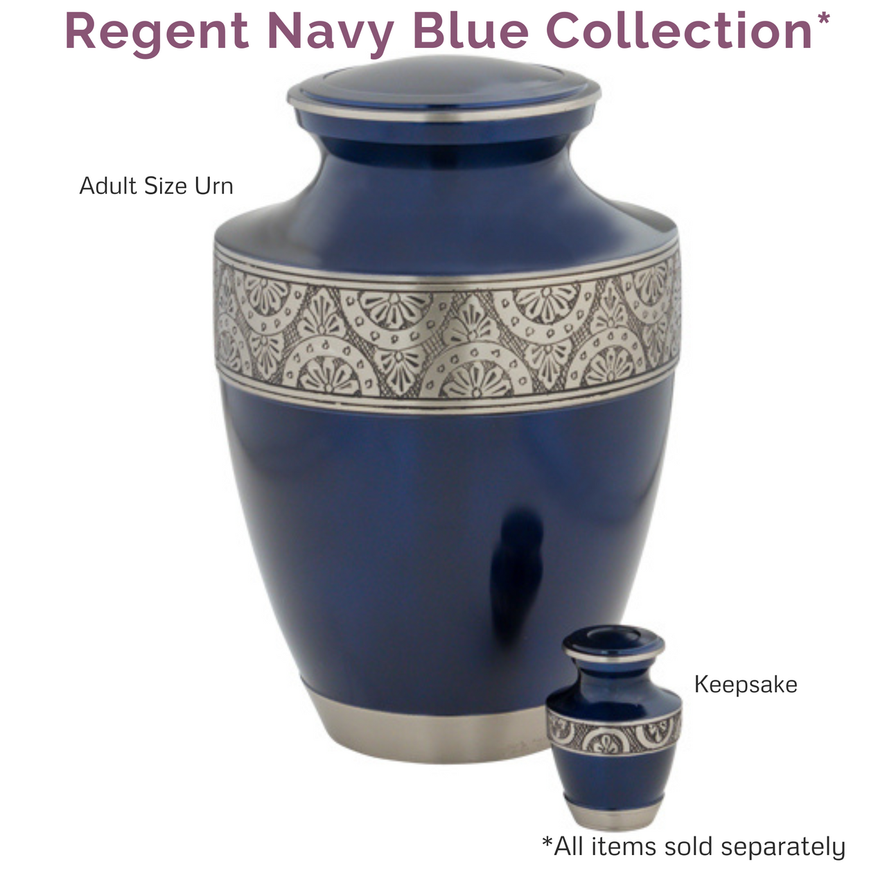 Regent Navy Blue Keepsake Urn for Ashes