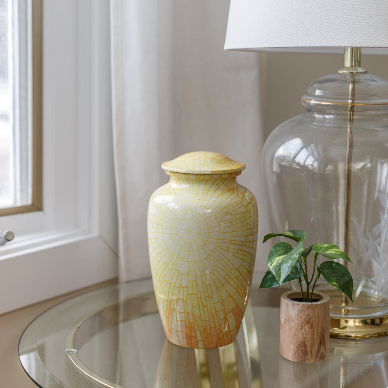 Sunburst Cremation Urn for Ashes